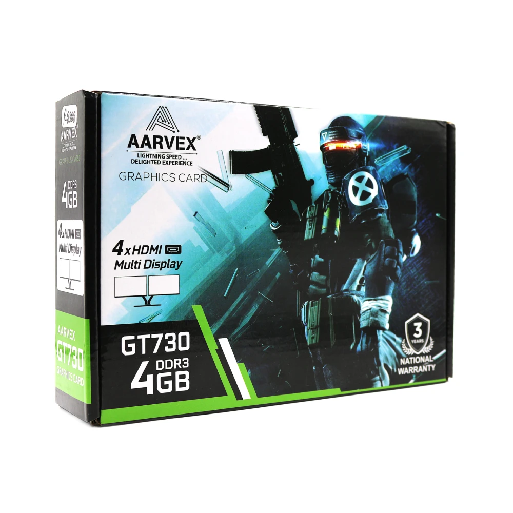 Aarvex Nvidia Graphic Card GT730 4GB DDR3 With 4 HDMI Ports ...
