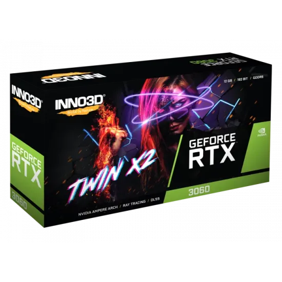 INNO3D Graphic Card RTX 3060 12GB DDR6 TWIN X2 DUAL FAN