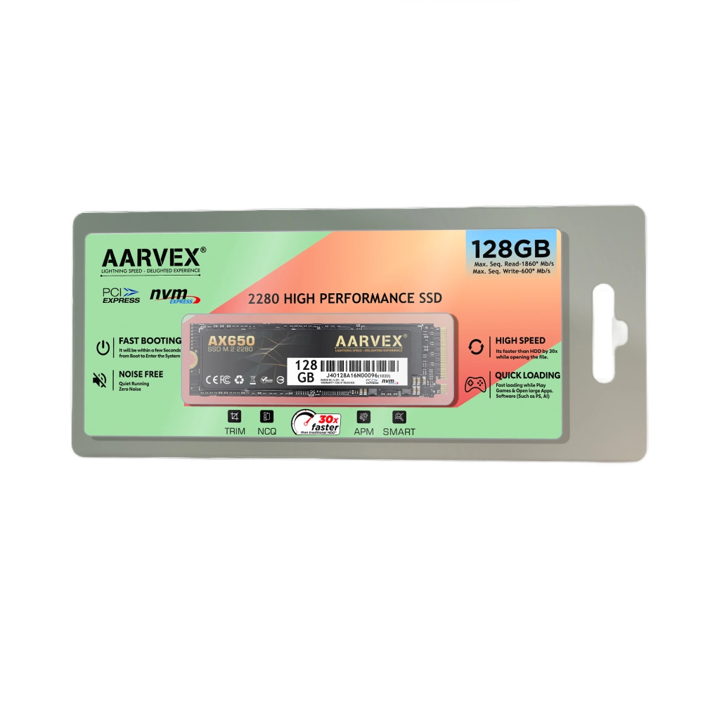 Aarvex Internal SSD 128GB NVMe 2280 (AX650) | Mega Jaipur