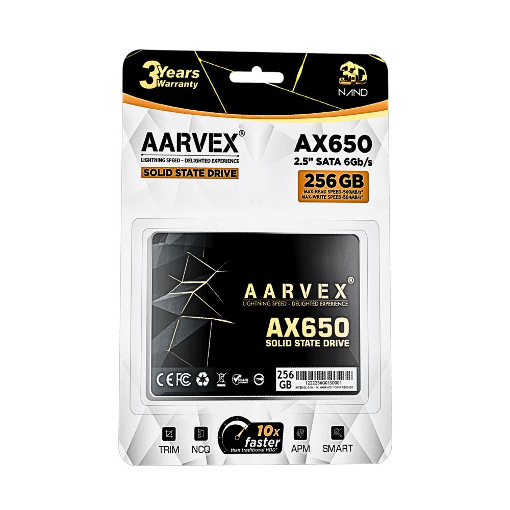 Aarvex Internal SSD 256GB SATA (AX650) | Mega Jaipur