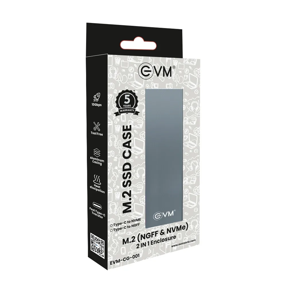 EVM SSD Casing M.2 (NGFF & NVMe) 2 in 1 Type-C (CG-001)