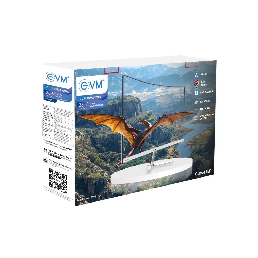 EVM Curved LED Monitor 24" FHD IPS 100Hz with HDMI | VGA ...