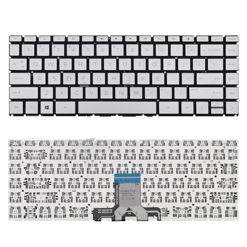 Laptop Keyboard : Laptop Keyboard For HP Pavilion 14CD Silver ...