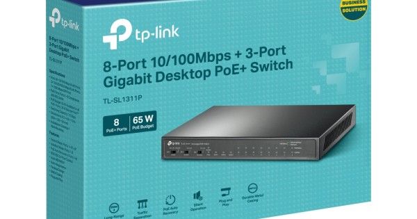 TP-Link Poe Switch 8 Port ( 8FE + 2GE+ 1GE SFP Port) TL-SL1311P ...
