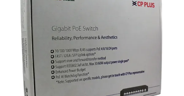 POE Switch : CP-Plus Poe Switch 8 Port (8 GE + 2 GE Port)