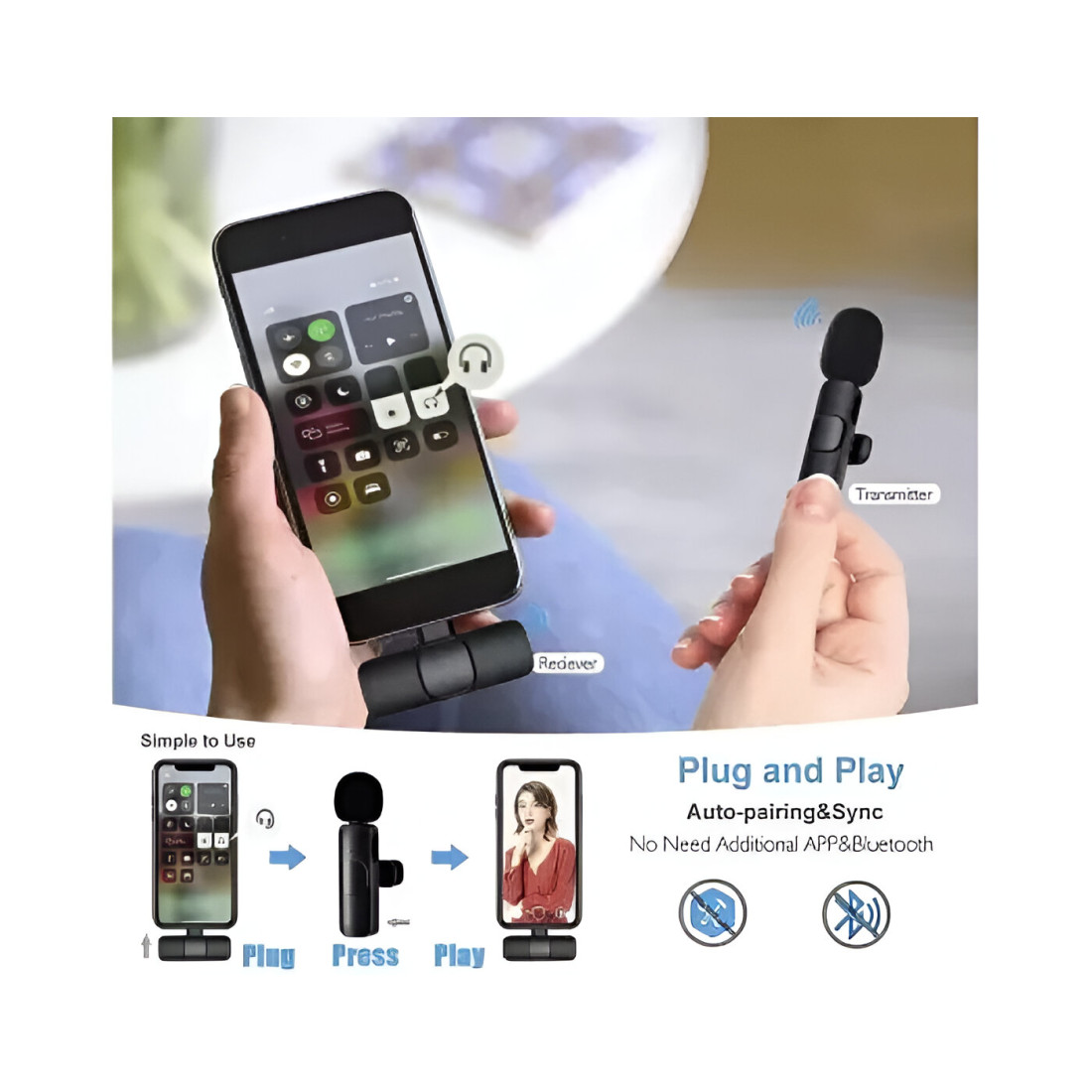 K8 Wireless Micro USB Normal PC Ports Collar Mic Supported ...
