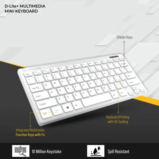 LAPCARE WIRELESS KEYBOARD MINI D-LITE PLUS (D-Lite + Silver)