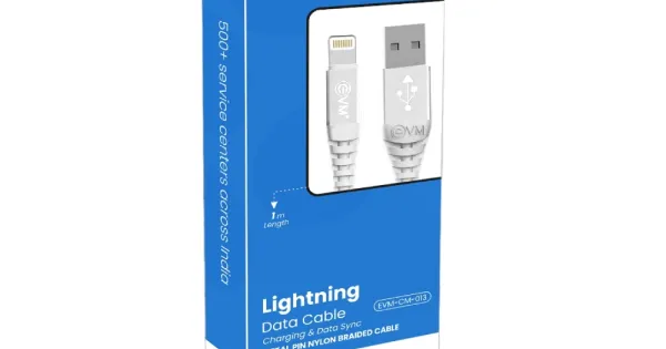 EVM Iphone Lightning Charge & Sync Cable (Metal Head Nylon ...