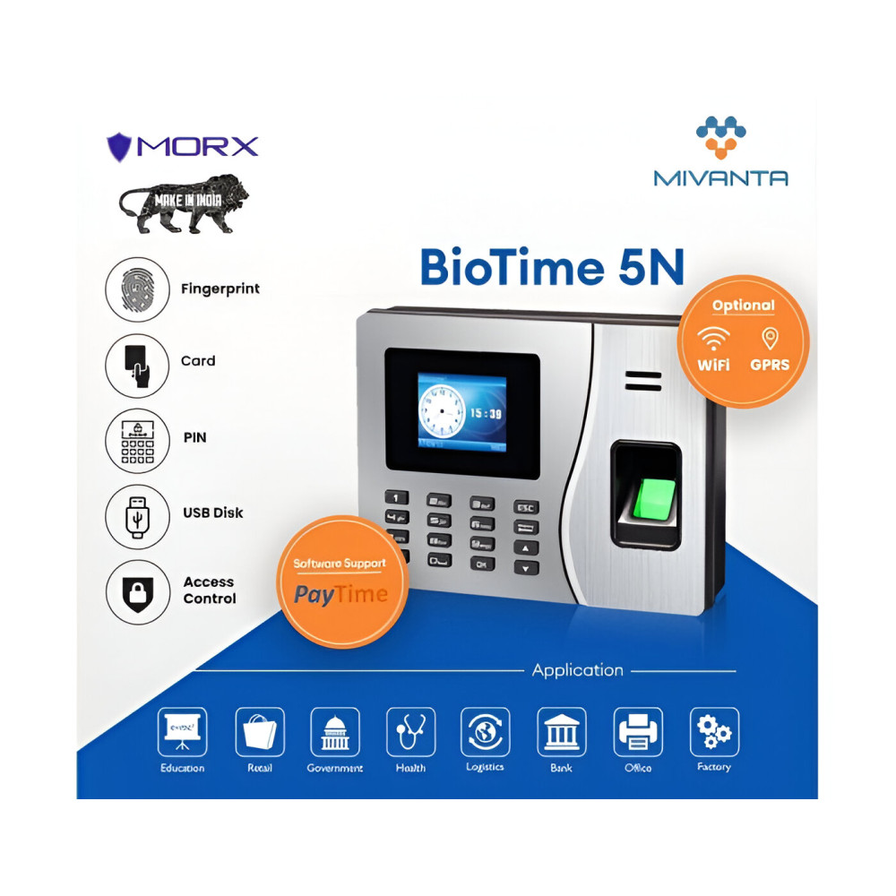 Mivanta mBio 5N Time Attendance | Access Control Terminal ...